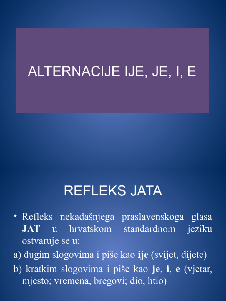 Alternacije Ije, Je, I, e | PDF