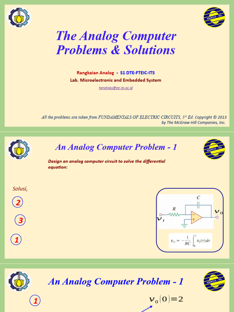 4 Analog Computer Pdf Equations Differential Equations
