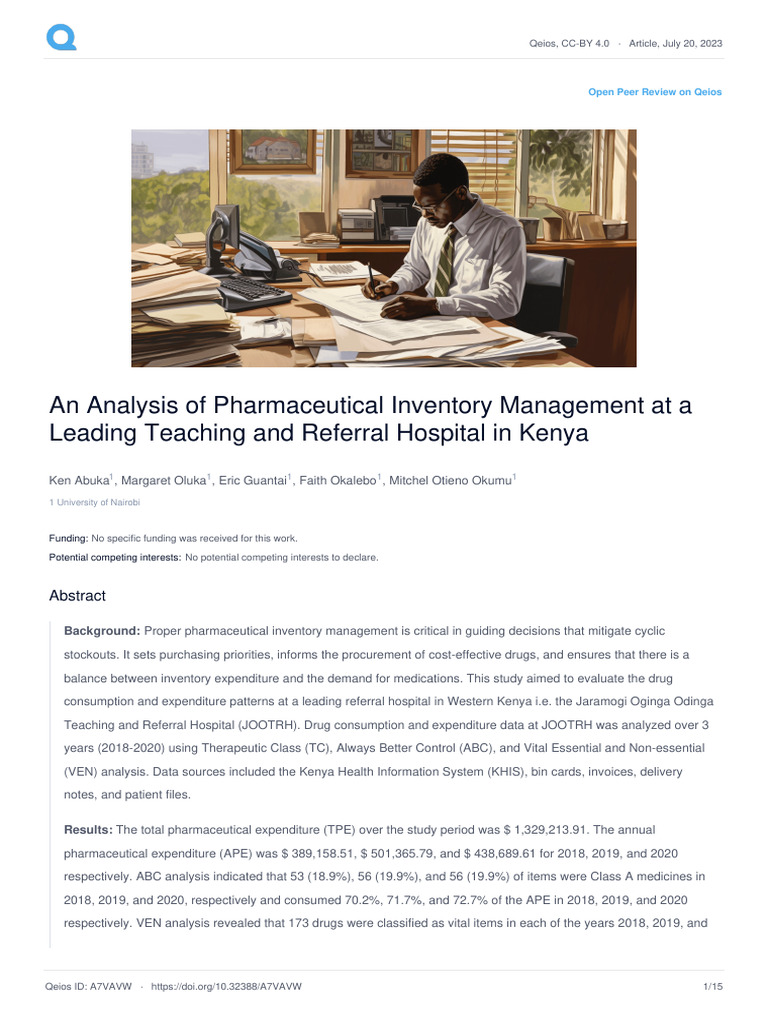 An Analysis of Pharmaceutical Inventory Management in Kenya | PDF ...