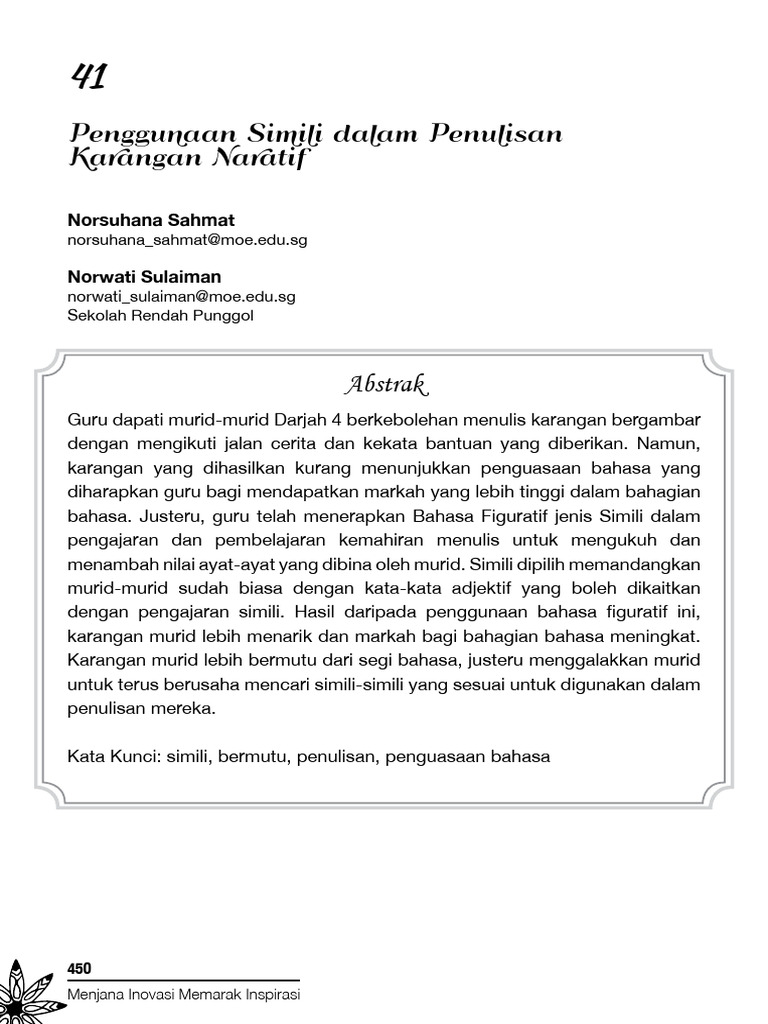 Dokumen - Tips - Penggunaan Simili Dalam Penulisan Karangan Naratif | PDF | Seni & Disiplin Bahasa