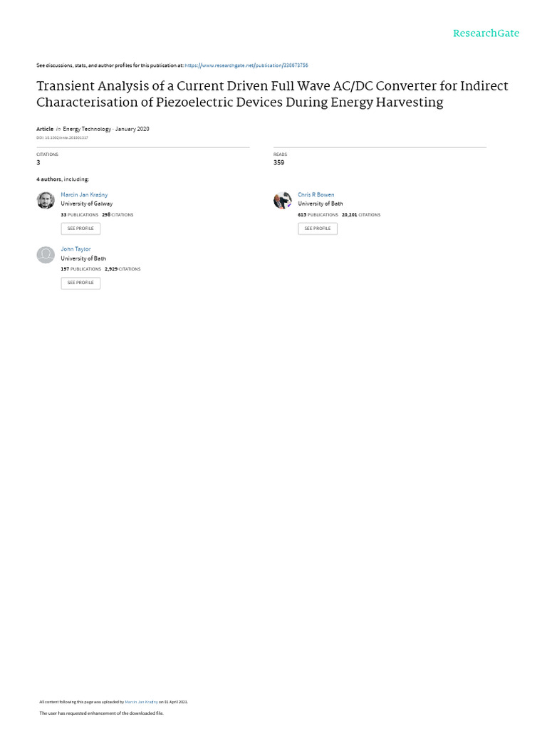 Transient Analysis of A Current Driven Full Wave AC/DC Converter For ... Transient Analysis of A Current Driven Full Wave AC/DC Converter For ...