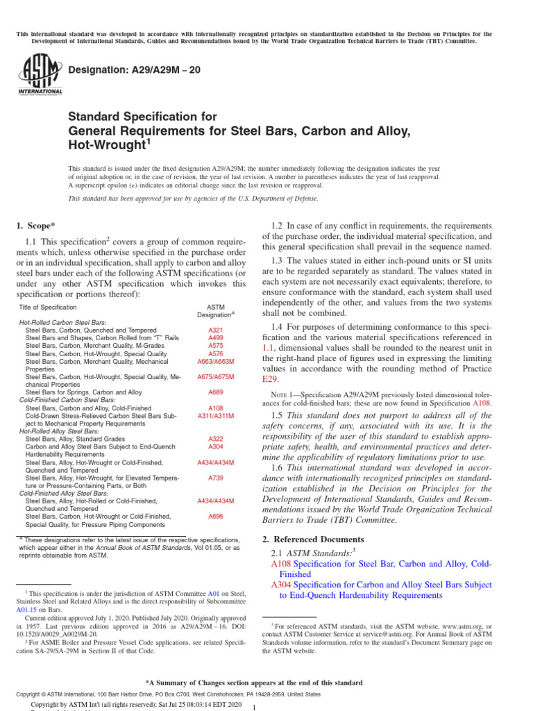 Astm A29-A29m (2020) | PDF | Steel | Industrial Processes