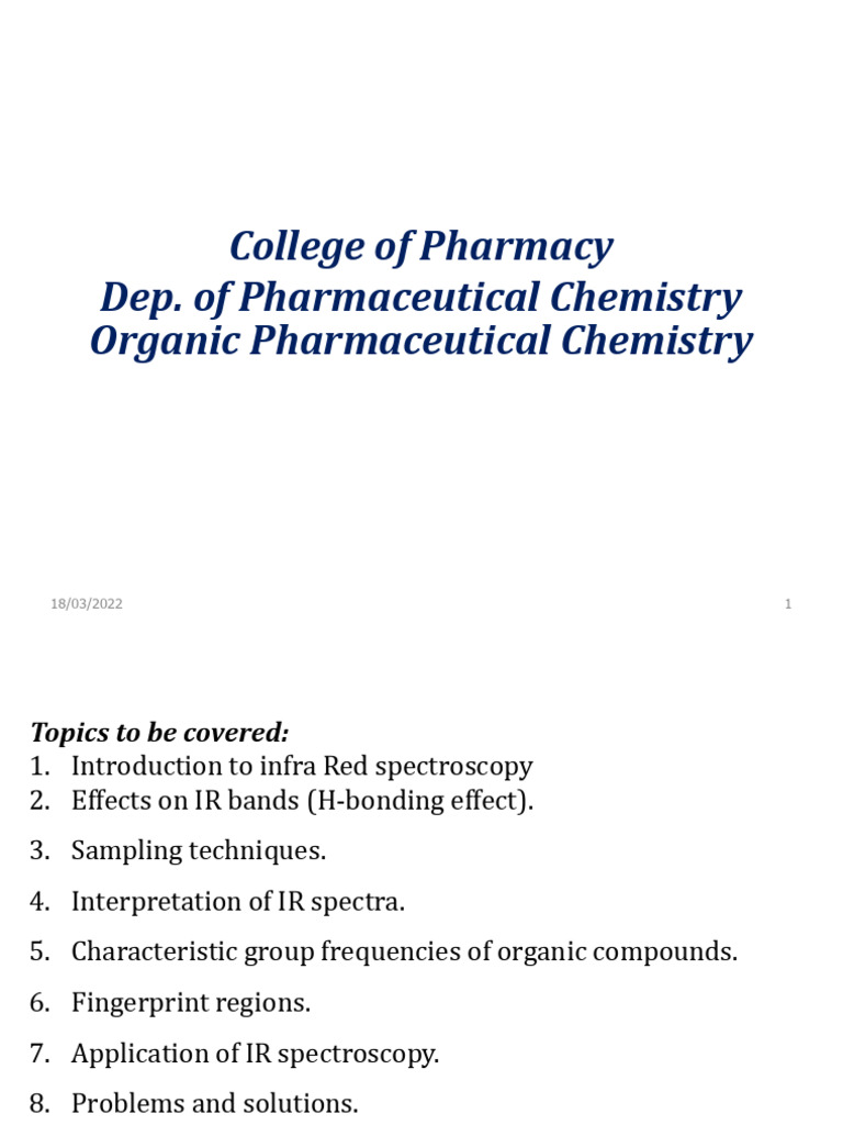 Advanced PH Analysis Lec3 IR Spectros | PDF | Infrared Spectroscopy ... Advanced PH Analysis Lec3 IR Spectros | PDF | Infrared Spectroscopy ...