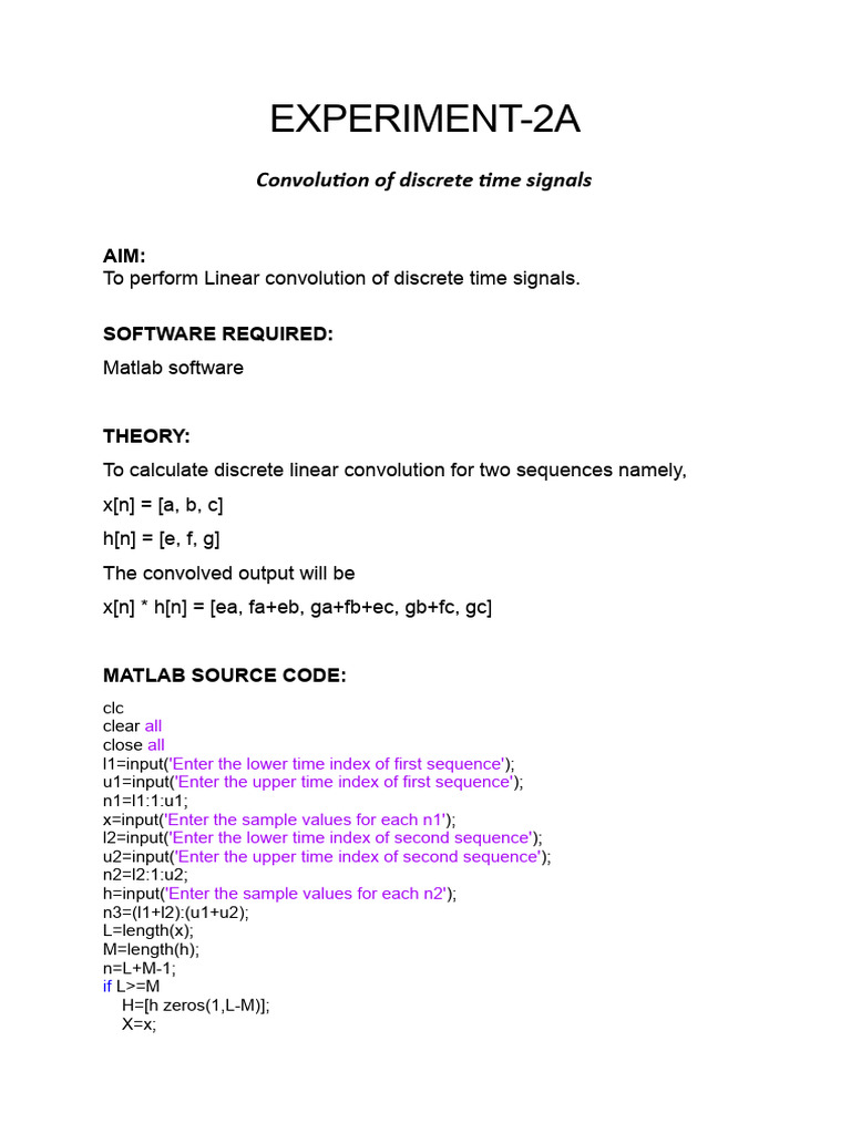 EXPERIMENT2 | PDF | Convolution | Theoretical Computer Science