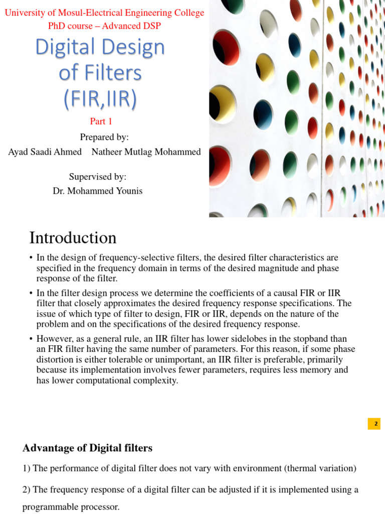 Digital Filter Design: FIR & IIR | PDF | Filter (Signal Processing ...