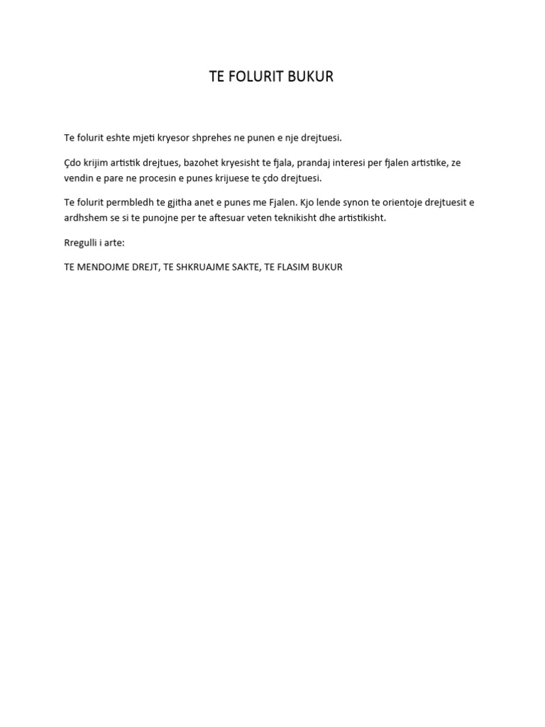 Te Folurit Bukur | PDF