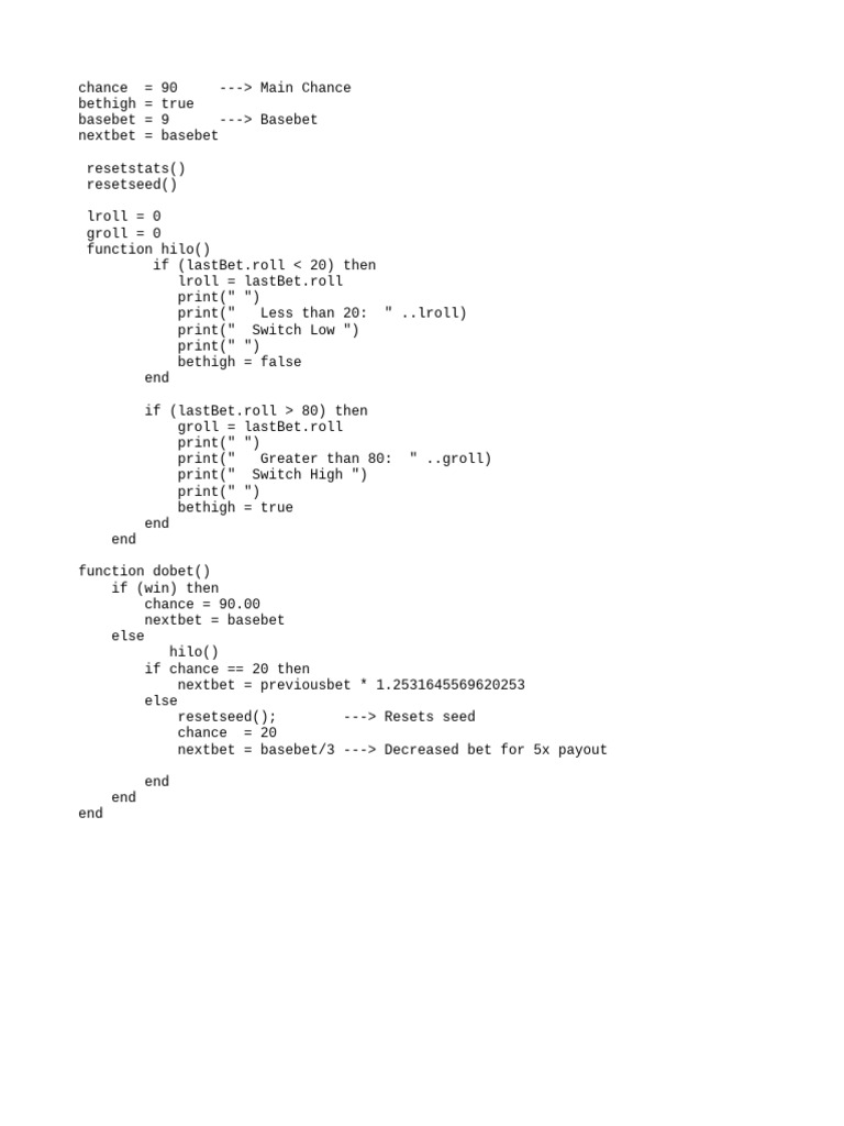 Dicebot Script A | PDF