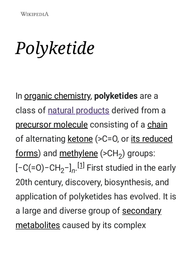 Polyketide | PDF | Natural Products | Organic Compounds