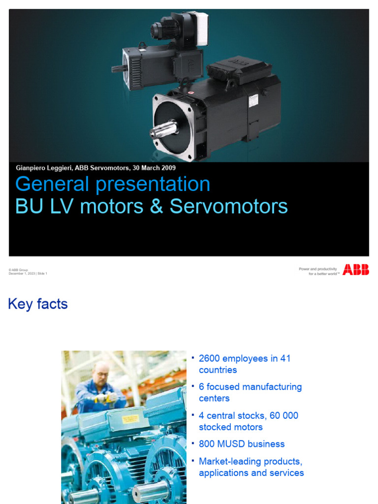 General Presentation LV and Servomotors | PDF | Electric Motor ...