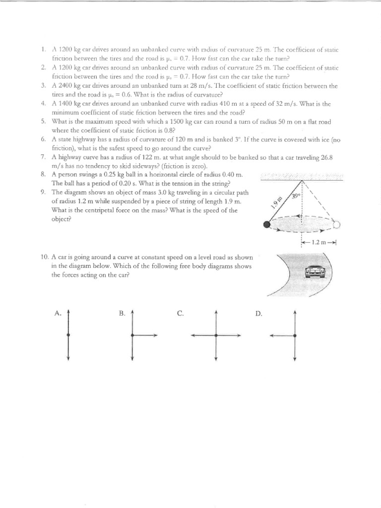 Cars Curves and Rubber Stoppers Notes and Key | PDF
