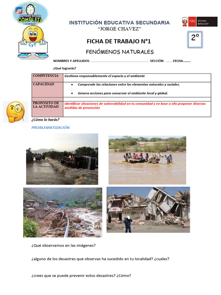 ACTIVIDAD -FENÓMENOS NATURALES | PDF | El niño | Riesgo