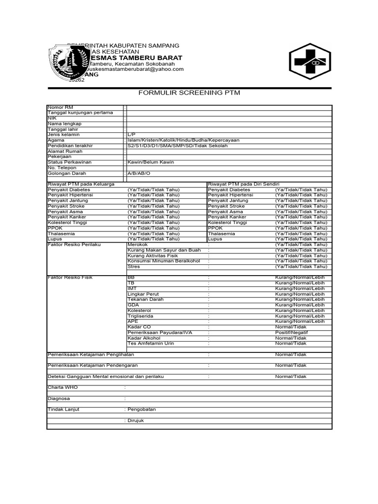 Form Screening PTM | PDF