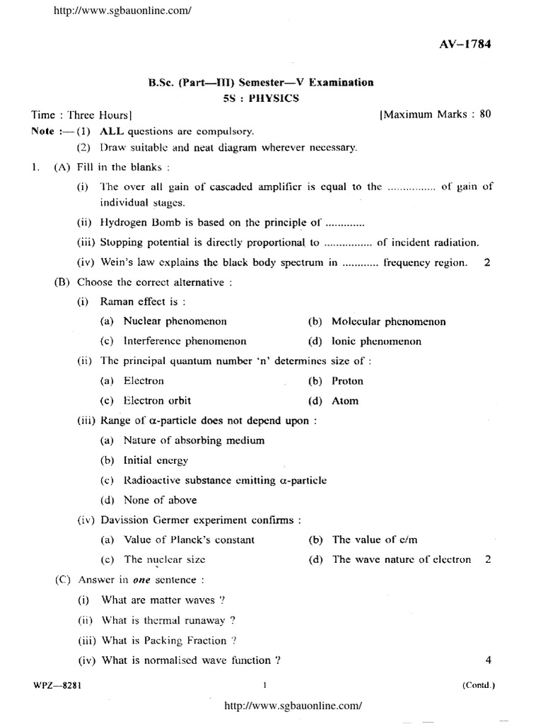 BSC 5 Sem Physics Part 3 Winter 2018 | PDF | Amplifier | Electron