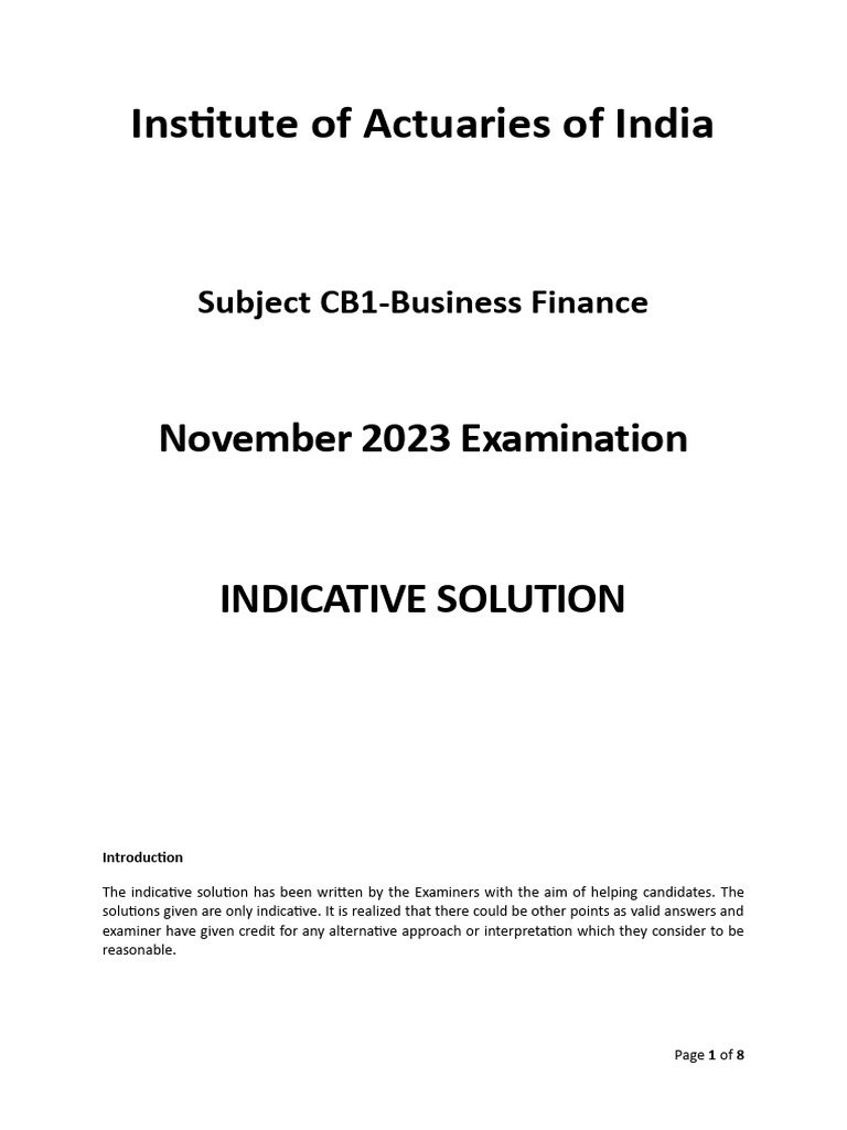 CB1 Solution | Download Free PDF | Swap (Finance) | Dividend
