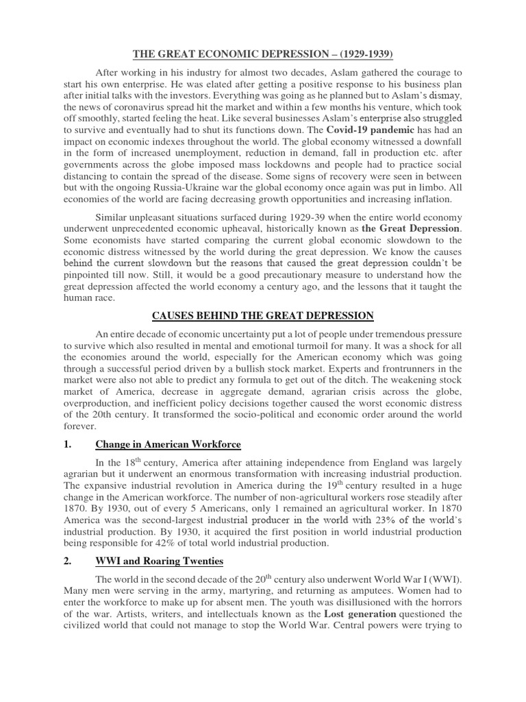 The Great Depression (1929-1939) - IR Sem III | PDF | Great Depression ...