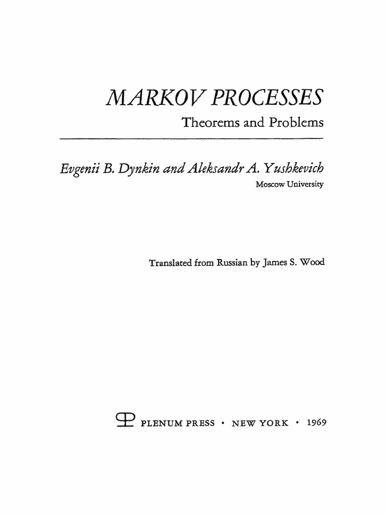 Markov Processes | PDF Markov Processes | PDF