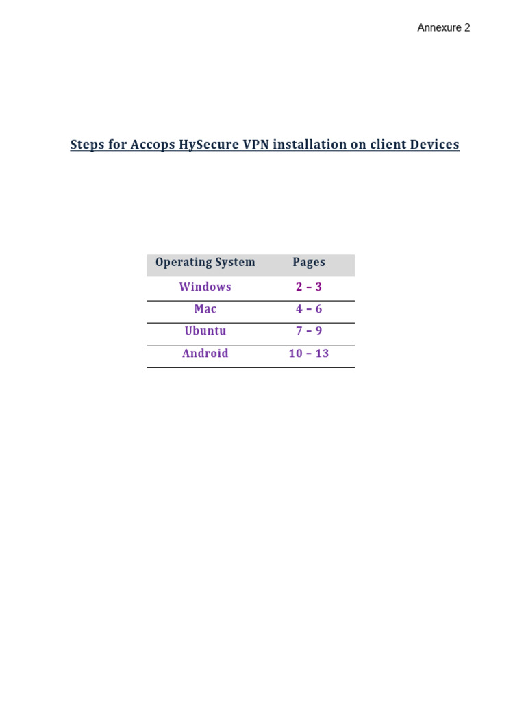 User Manual - Accops Hysecure Client VPN Installation | PDF | Operating System | Microsoft Windows