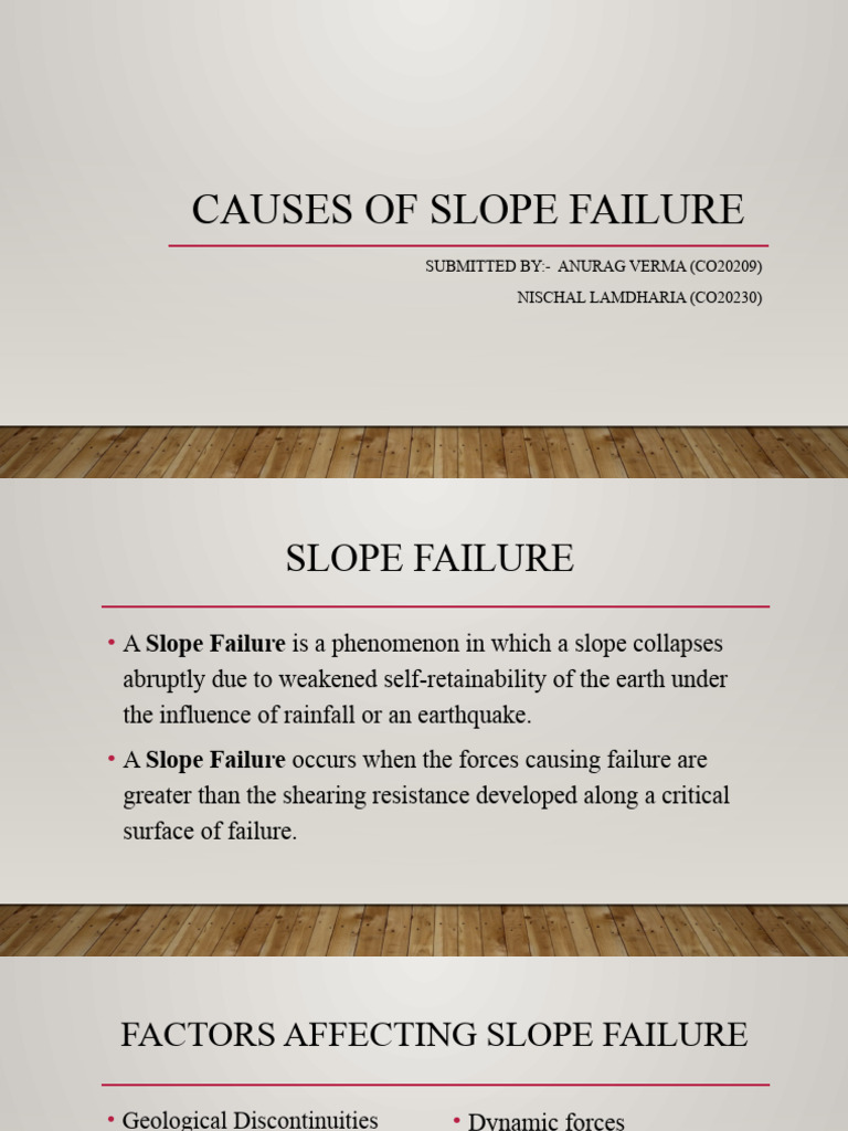 Causes of Slope Failure | PDF | Strength Of Materials | Geotechnical ...