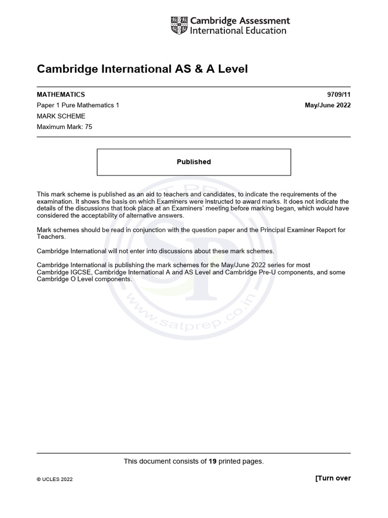 As Pure Math Paper 1 Answer | PDF | Accuracy And Precision | Area