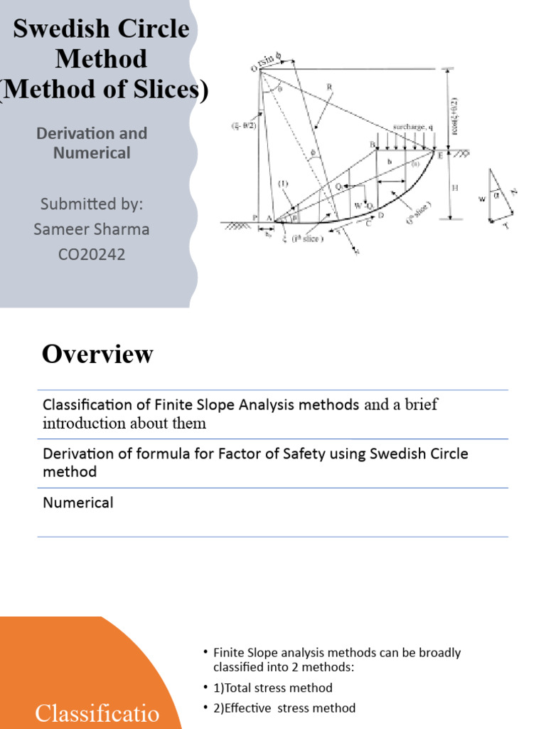 Swedish Circle Method for Slope Stability | PDF | Mechanics | Civil ...