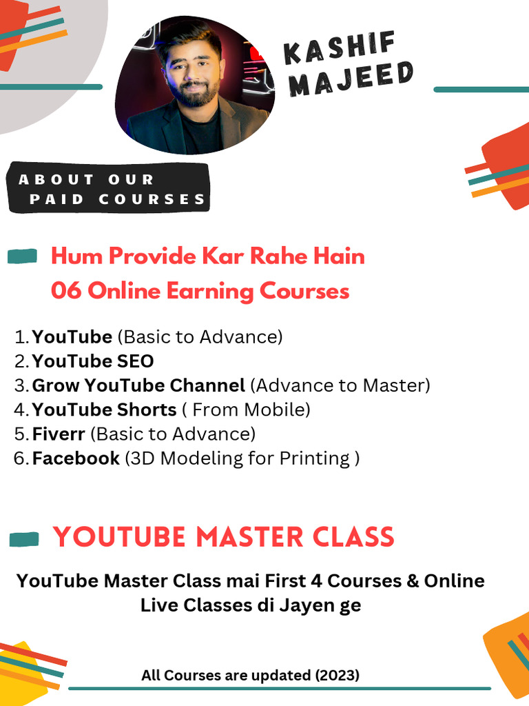 Kashif Majeed Online Earning Courses | PDF | You Tube | World Wide Web