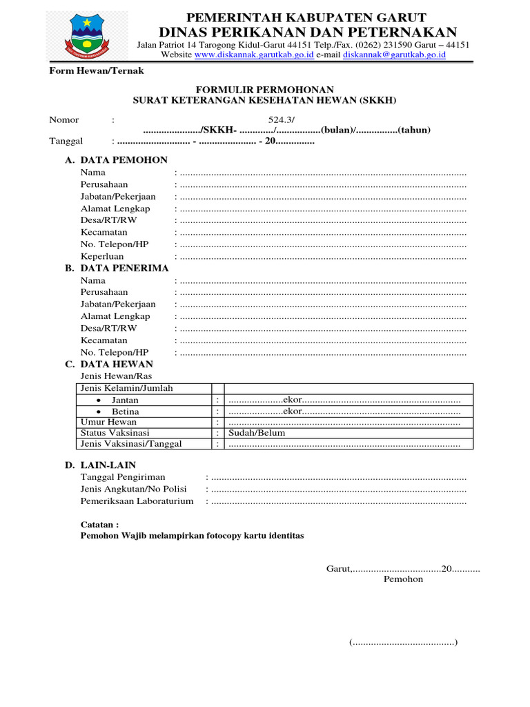 Formulir Permohonan SKKH | PDF