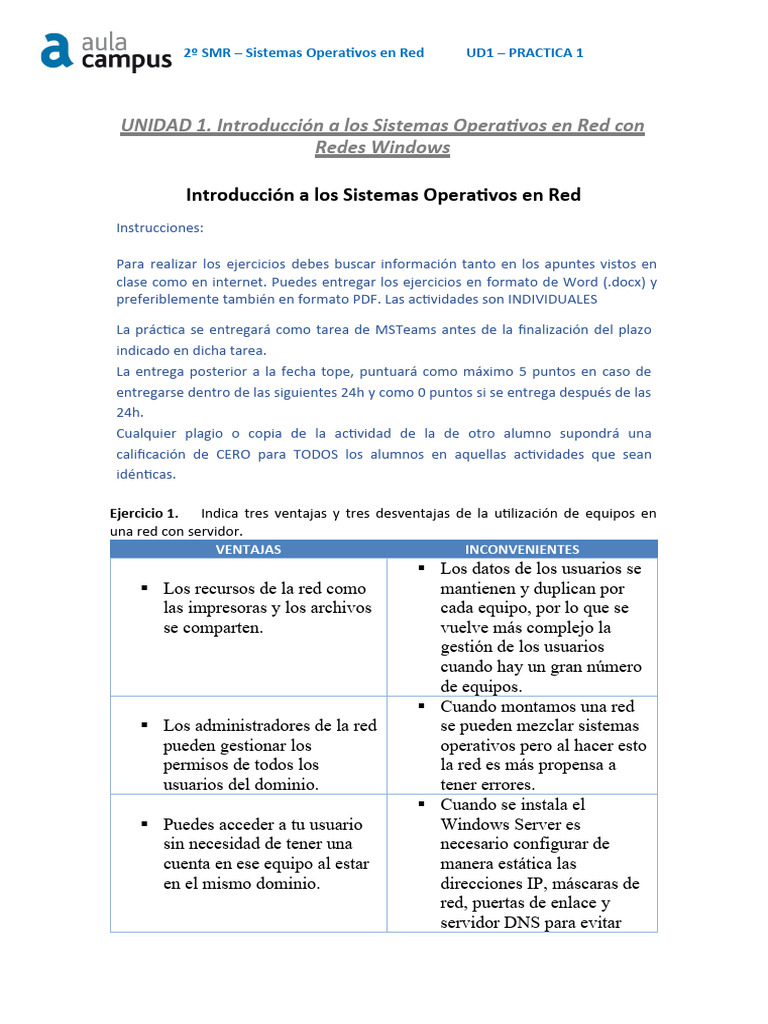 Sor - Ud1 - Practica 1 | PDF | Servidor (Computación) | Sistema operativo