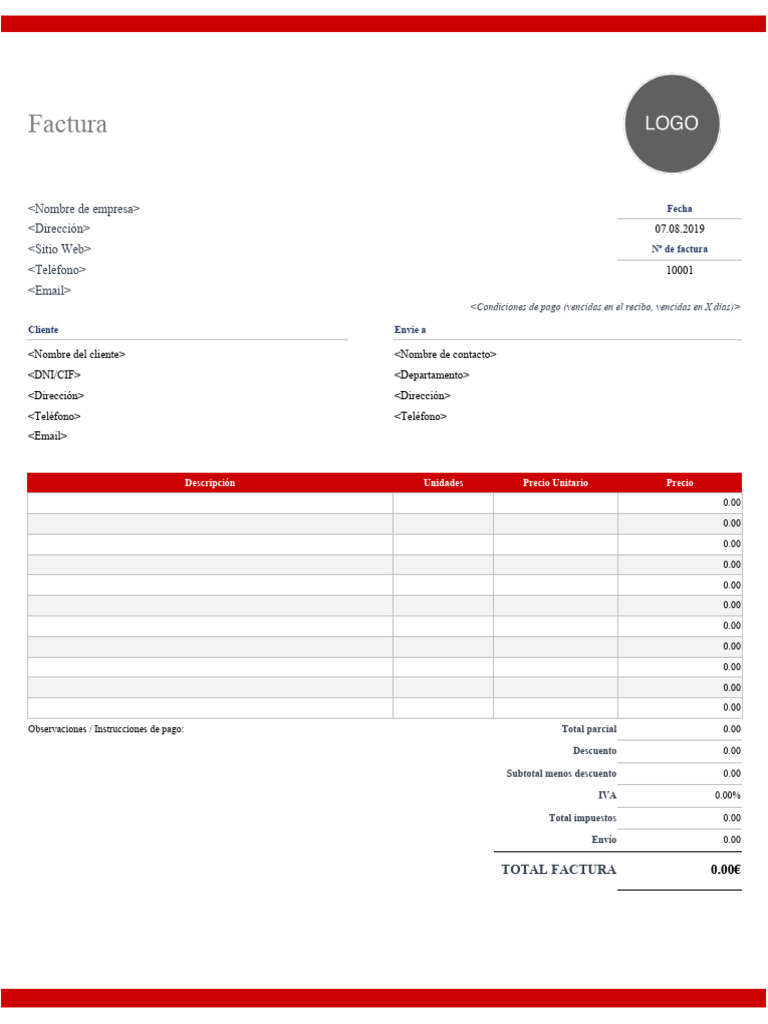 Modelo Factura | PDF | Factura | Contabilidad