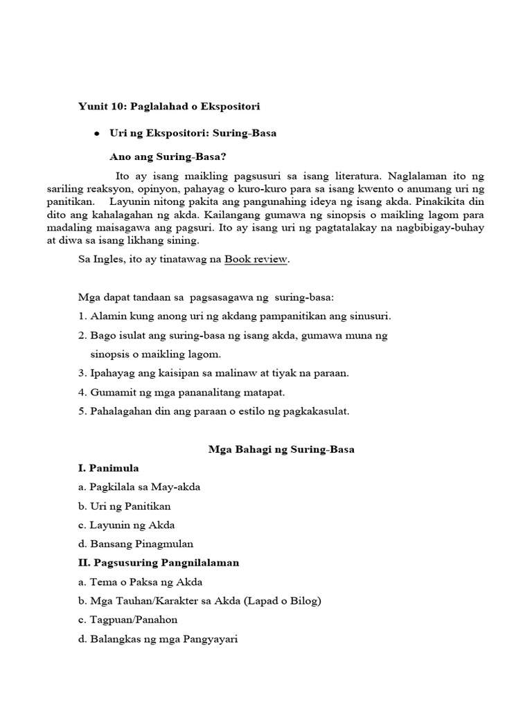 FIL 416 Suring Basa | PDF