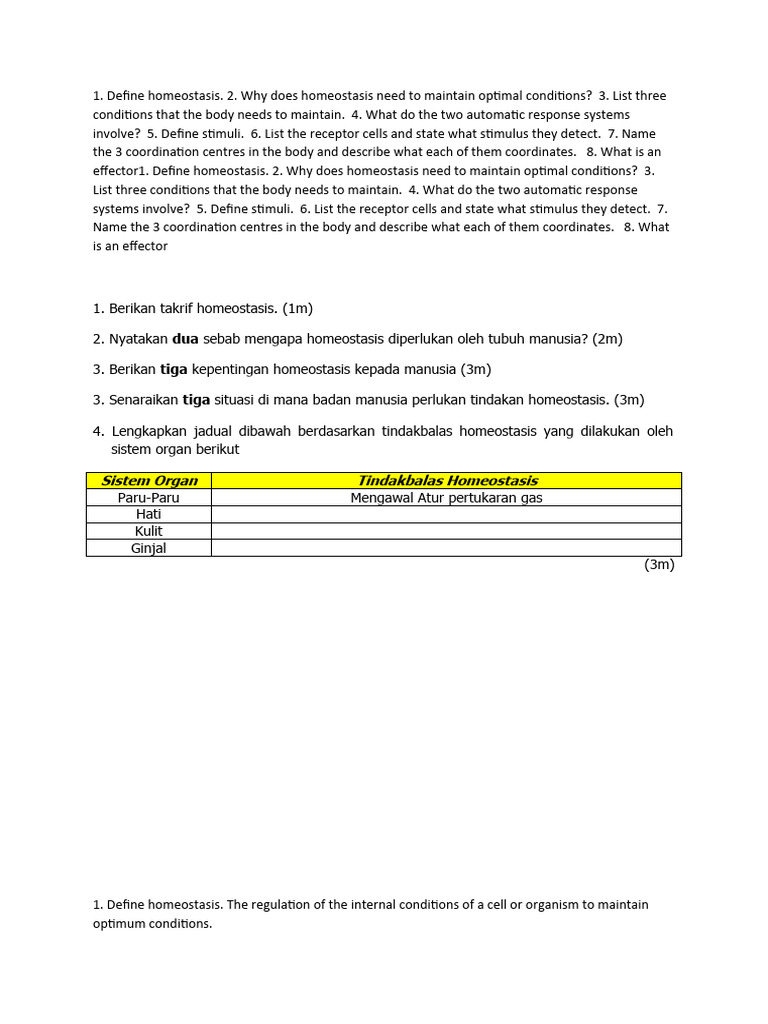 HOMEOSTASIS | PDF | Stimulus (Physiology) | Homeostasis