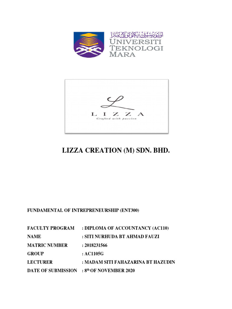 Ent300 Assignment 1 (Case Study) | PDF | Entrepreneurship | Strategic ...