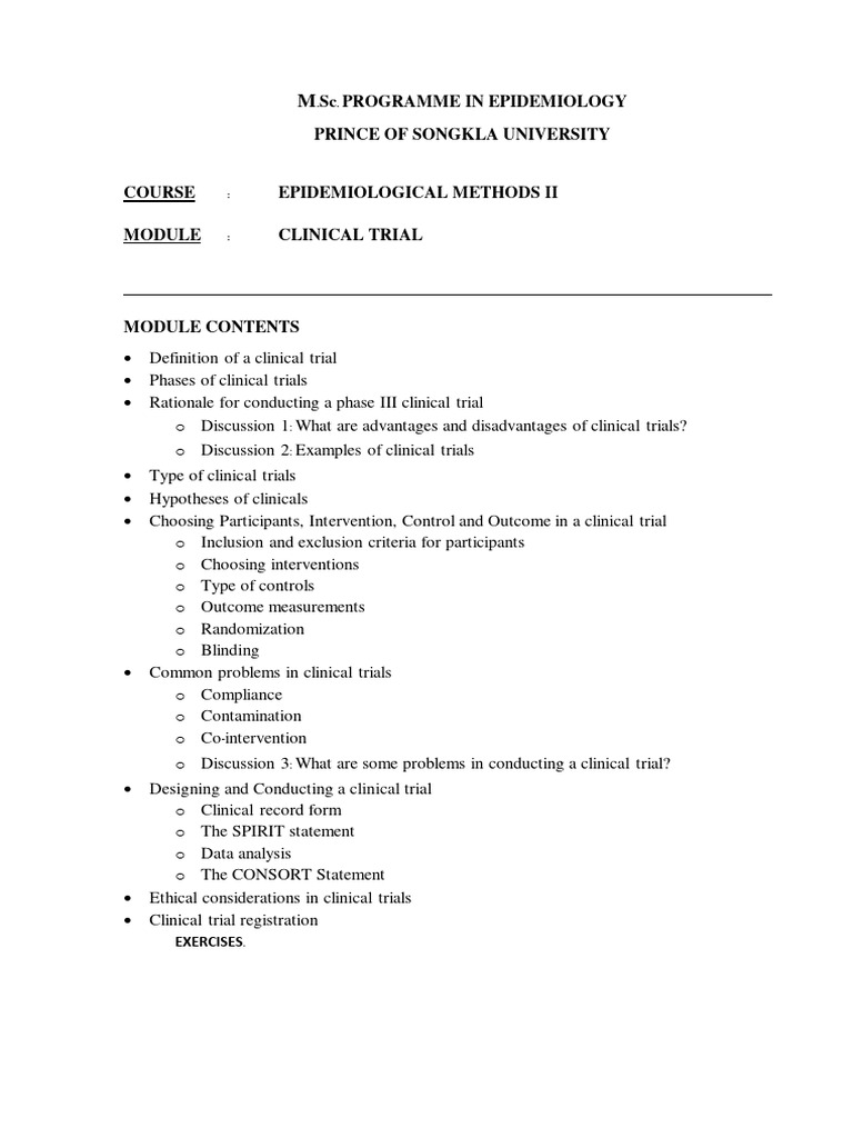 Clinical Trial Module 2020-SA | PDF | Randomized Controlled Trial | Clinical Trial