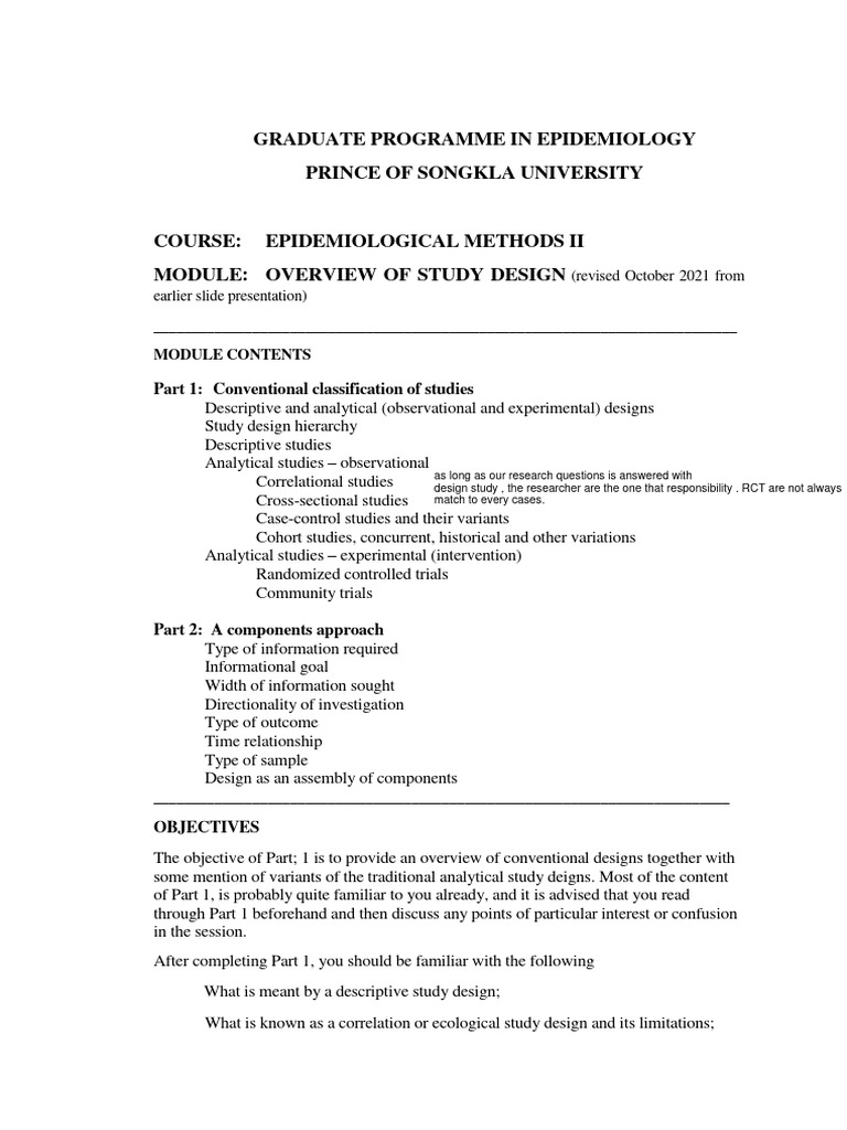 Modul Study Design | PDF | Randomized Controlled Trial | Cohort Study