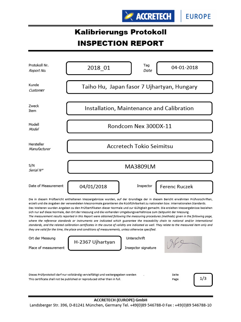 2018 - 01 Protocoll Taiho Hu Rndcom Nex 300DX-11 MA3809LM All | PDF