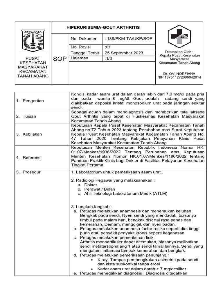SOP FInal Gout | PDF