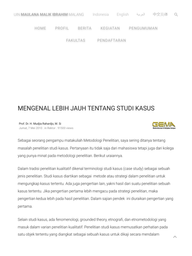 Mengenal Lebih Jauh Tentang Studi Kasus | PDF Mengenal Lebih Jauh Tentang Studi Kasus | PDF