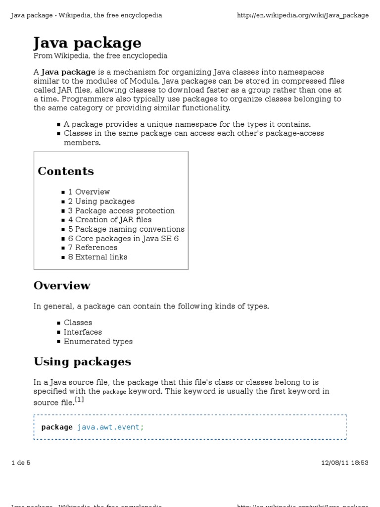 Java Package | PDF | Software Engineering | Programming Paradigms