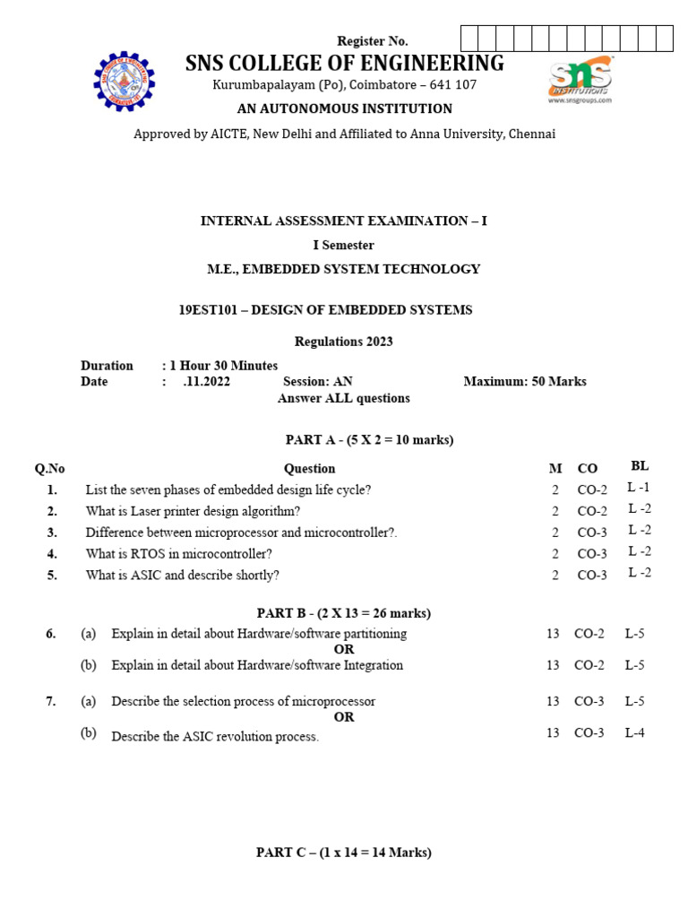 Embedded System Design Term 1 Pdf Embedded System Office Equipment 
