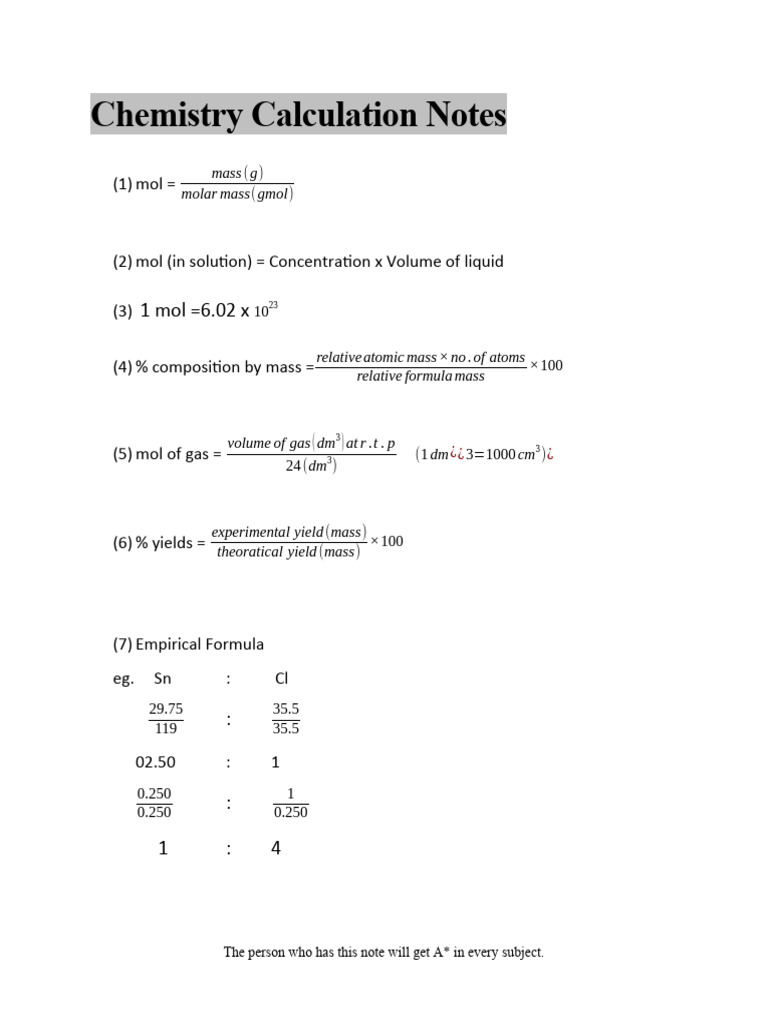 Chemistry Calculations & Bond Energies | PDF
