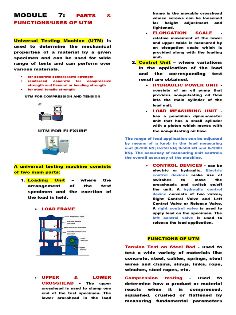 UTM Parts and Wood Testing Methods | PDF | Cement | Wood