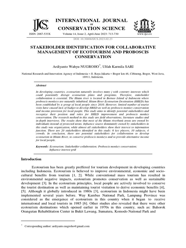 IJCS-23-48 Nugroho Sari | PDF | Tourism | Ecosystem