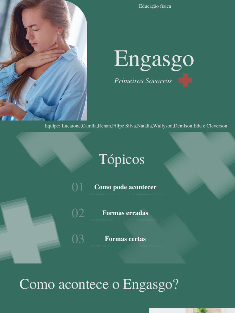 Engasgo PrimeirosSocorros | PDF | Primeiros socorros | Tosse