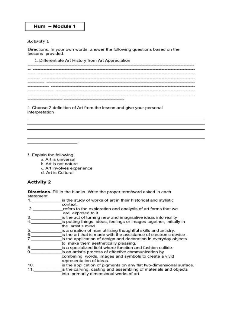 Act Quiz Module 1 Hum1 2023 Pdf Idea Cognitive Science