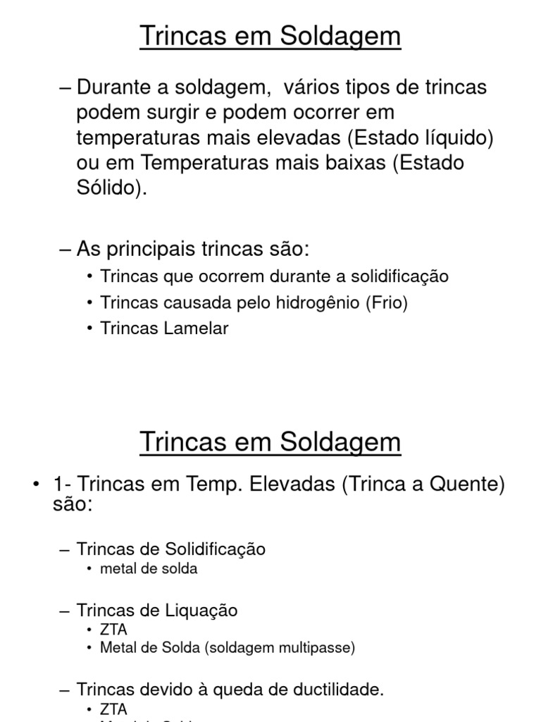 Trincas em Soldagem | PDF | Liga | Engenharia Civil