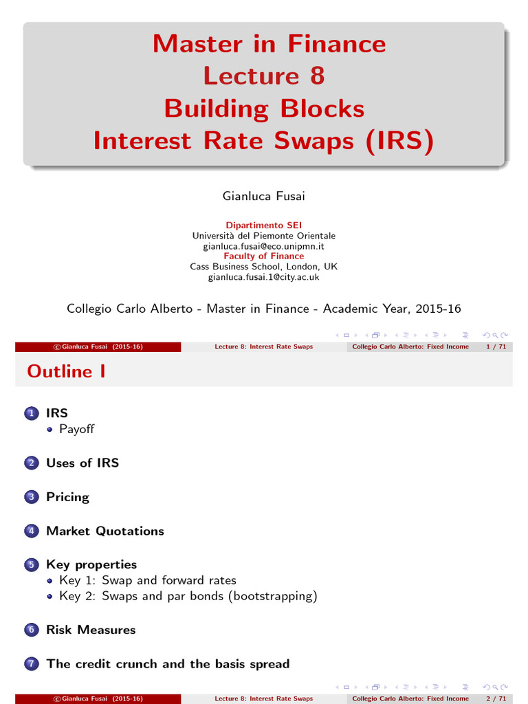 8.products IRS (1206) | PDF | Swap (Finance) | Interest Rate Swap
