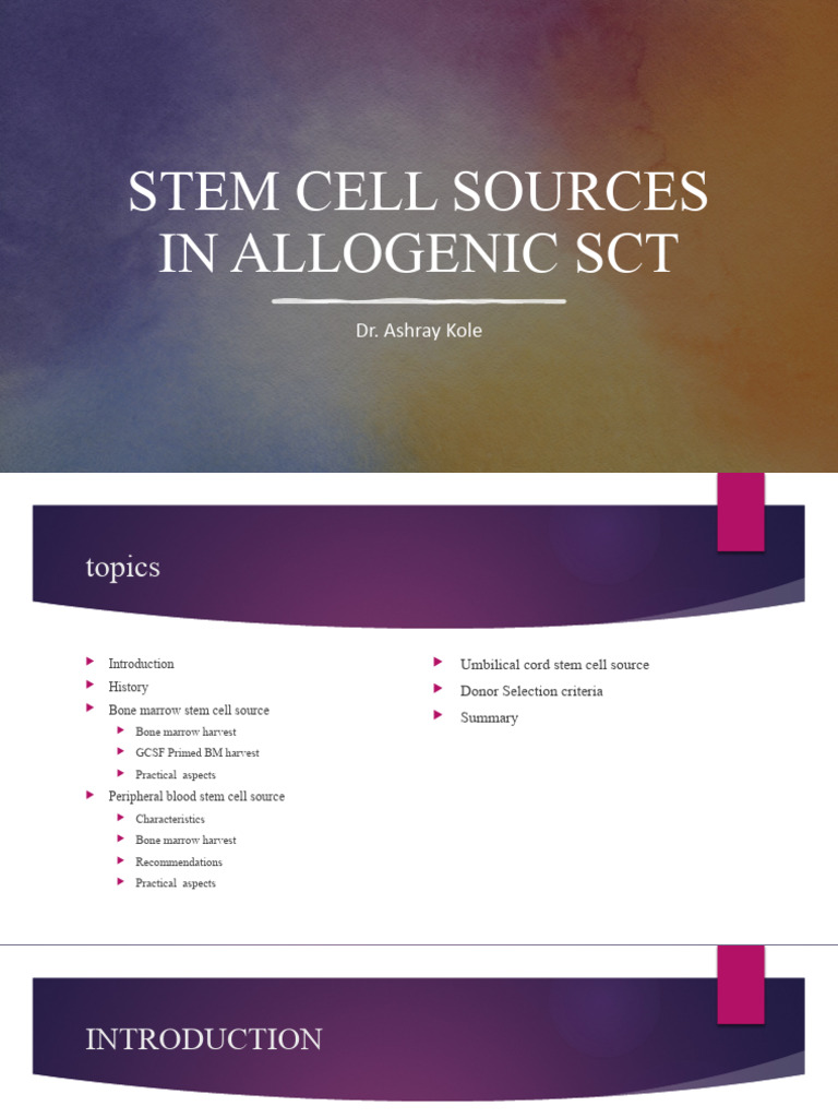 Stem Cell Sources | PDF | Hematopoietic Stem Cell Transplantation ...
