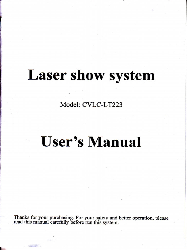 Laser Show System Model CVLC-LT223 | PDF | Computer File | Laser
