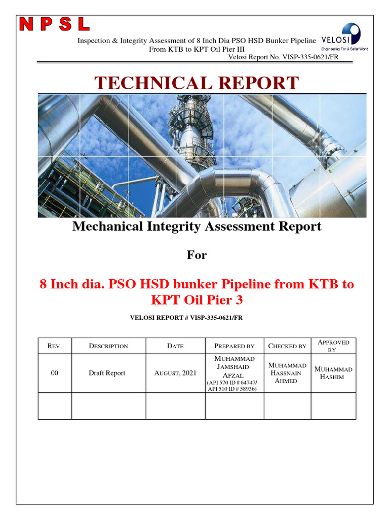 8 Inch Dia HSD Bunker Pipeline | PDF