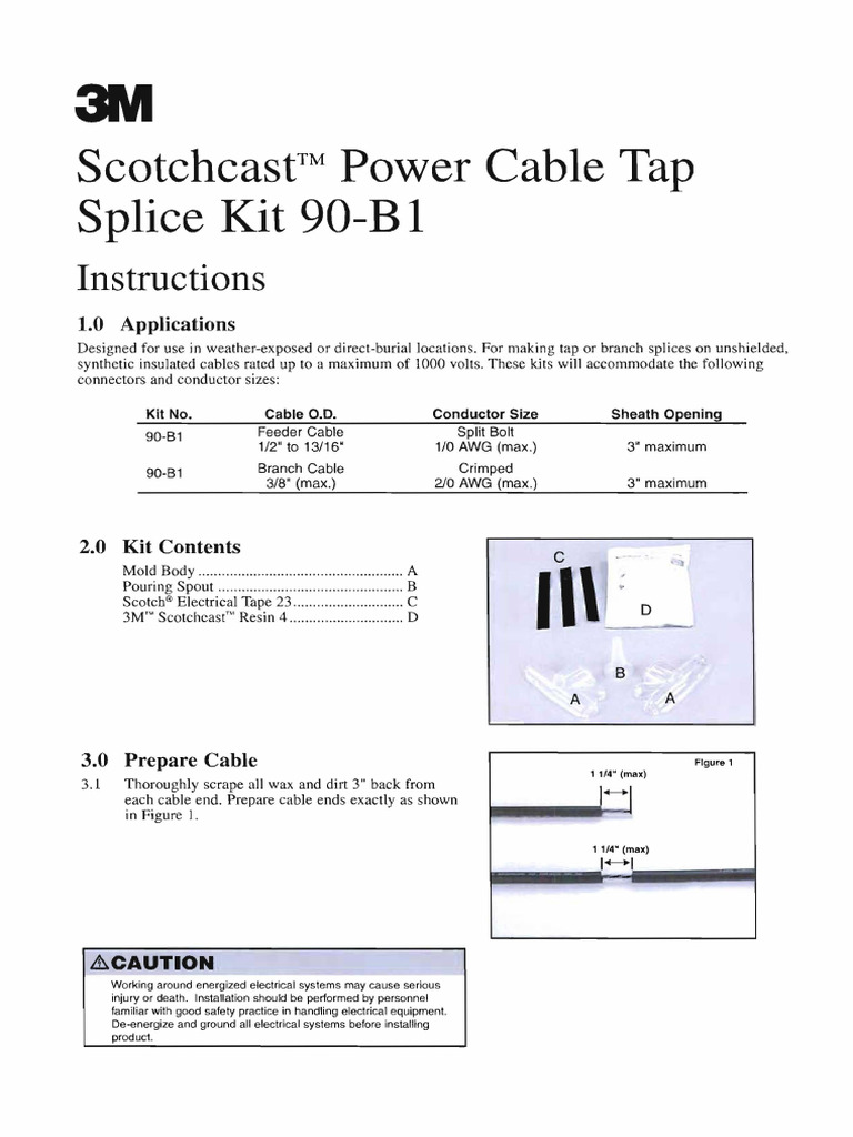 3M 3 Way Cable Splice Kits | PDF | Electrical Connector | Building ...