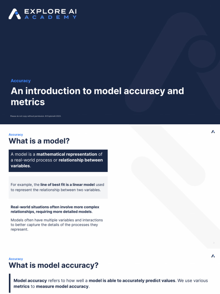 An Introduction To Model Accuracy and Metrics (Slides) | PDF | Errors And Residuals | Mean ...